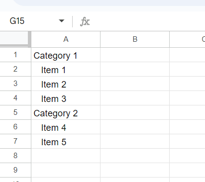 How to Indent in Google Sheets - Supatool